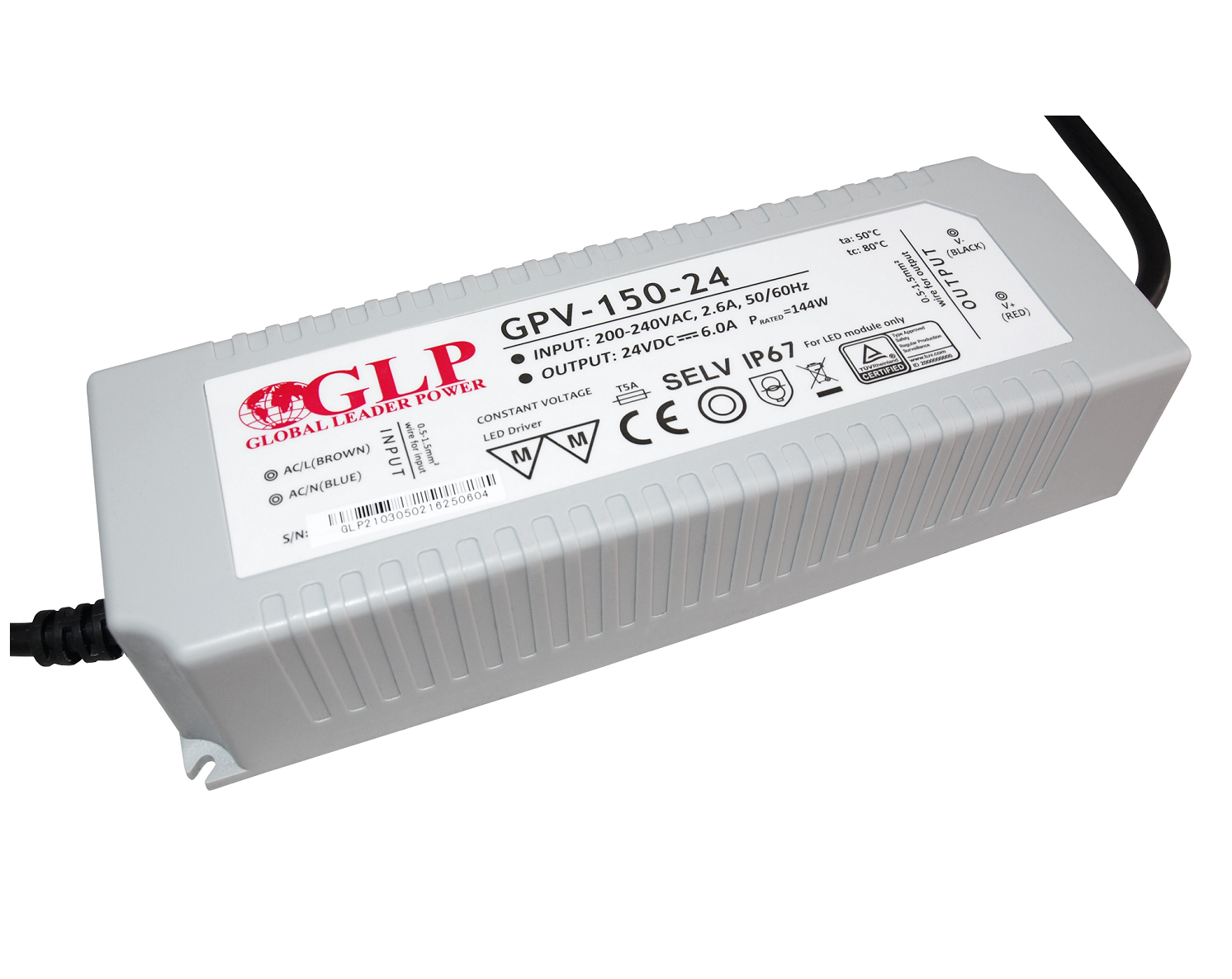 Zasilacz LED GPV-150-24 6A 150W 24V IP67 - sklep Tomix