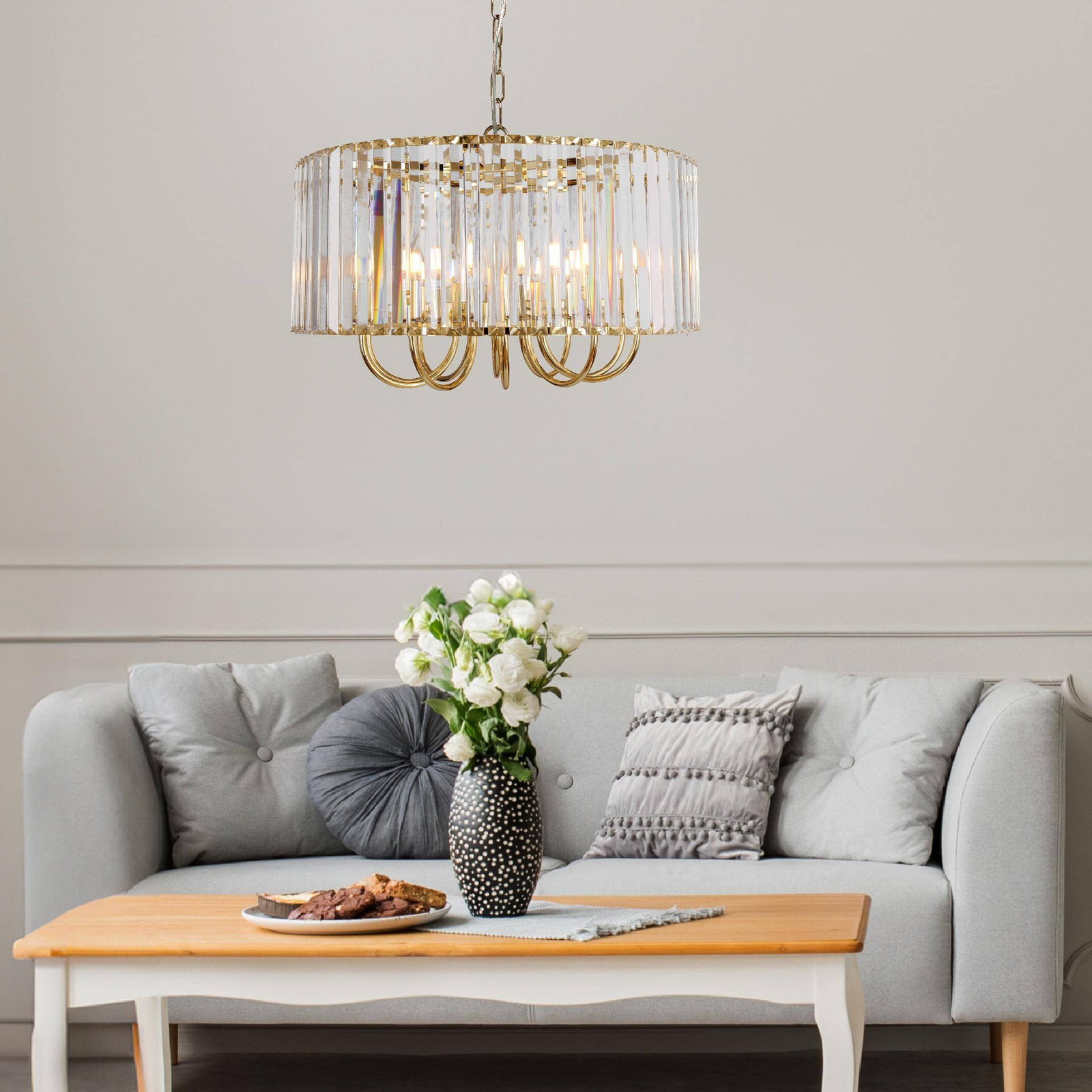 Żyrandol PARIS złoty 1906/10 - Lampa Zuma Line do salonu i jadalni